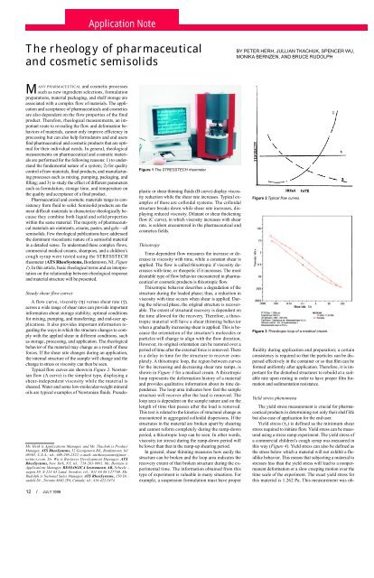 The rheology of pharmaceutical and cosmetic semisolids - ATS ...