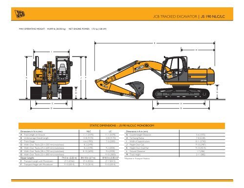 JCB TRACKED EXCAVATOR | JS 190 NLC/LC