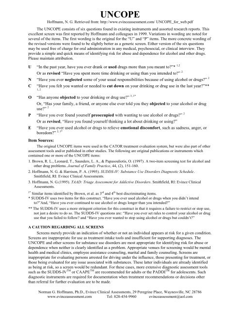 UNCOPE - Evince Assessment