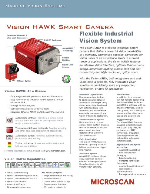Vision HAWK Smart Camera - Microscan
