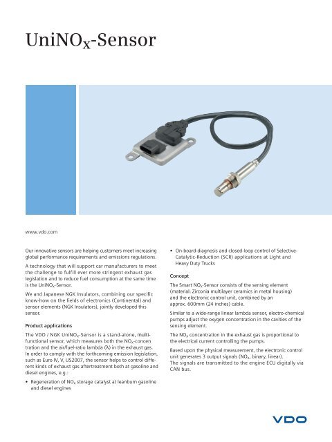 UniNOx-Sensor - Kienzle Automotive GmbH