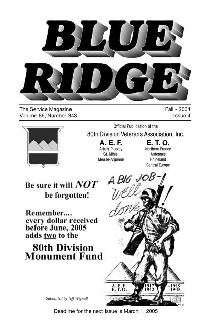 december blue ridge - 80th Infantry Division