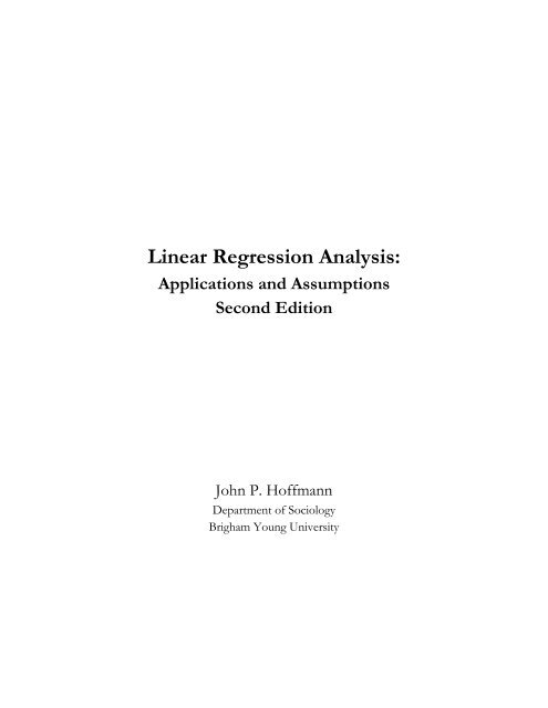 Linear Regression Analysis: Assumptions and Applications