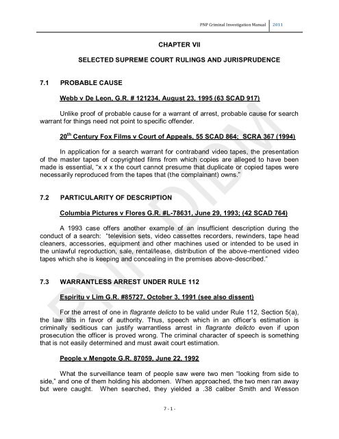 CHAPTER VII 7 - 1 - PNP C