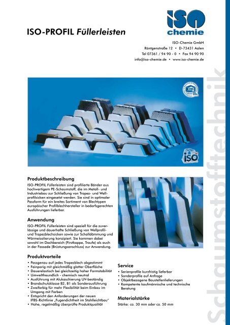 ISO-PROFIL Füllerleisten - ISO Chemie GmbH