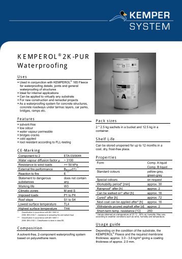 Kemperol 2K-PUR Assembly for Waterproofing - KEMPER SYSTEM