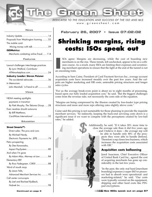 Shrinking margins, rising costs: ISOs speak out - The Green Sheet
