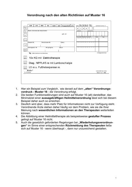 Beispiele: Heilmittelverordnung