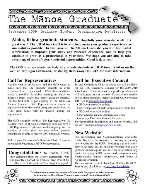 The Manoa Graduate - Graduate Student Organization