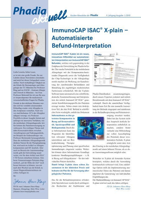 ImmunoCAP ISAC® X-plain – Automatisierte Befund ... - Phadia