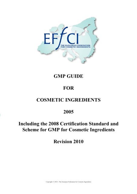 Joint IPEC/PQG GMP Guide for Pharmaceutical Excipients - EFfCI