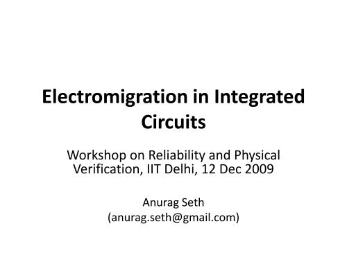 Electromigration in Integrated Circuits - Masamb Electronics Systems