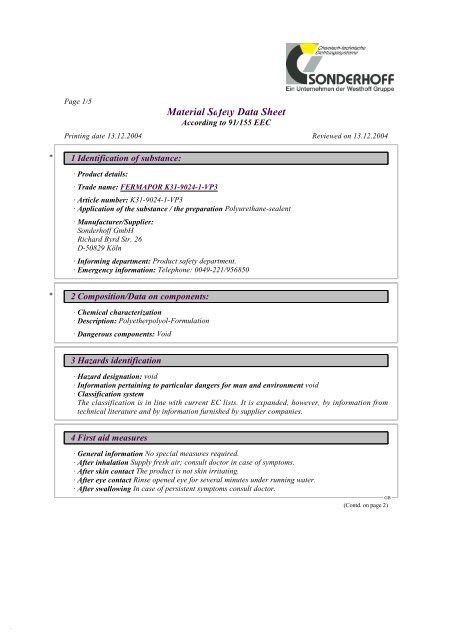 Distribution Board Gasket Data - IPD ...The