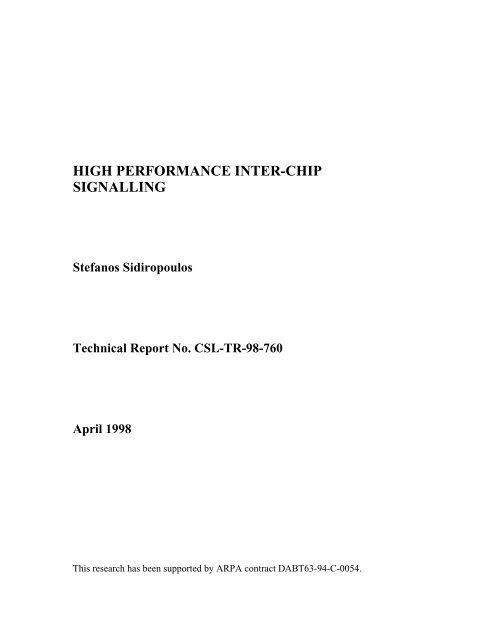 high performance inter-chip signalling - Stanford University VLSI ...