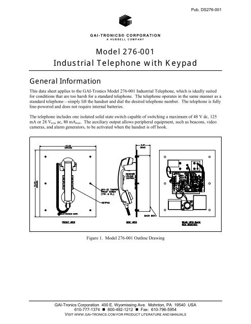 Model 276-001 Industrial Telephone with Keypad - GAI-Tronics