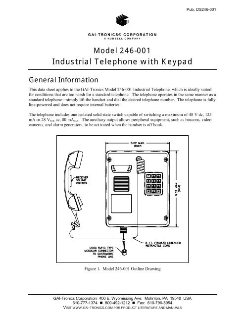 Model 246-001 Industrial Telephone with Keypad - GAI-Tronics