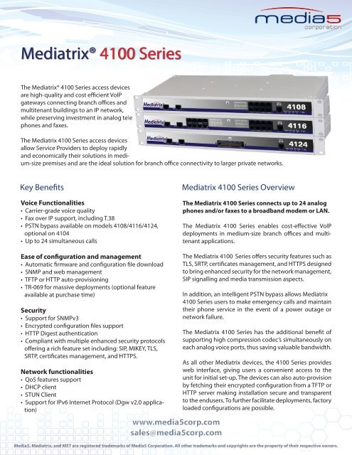 Mediatrix® 4100 Series