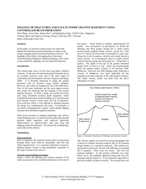 imaging of fractures and faults inside granite basement - CGG Veritas