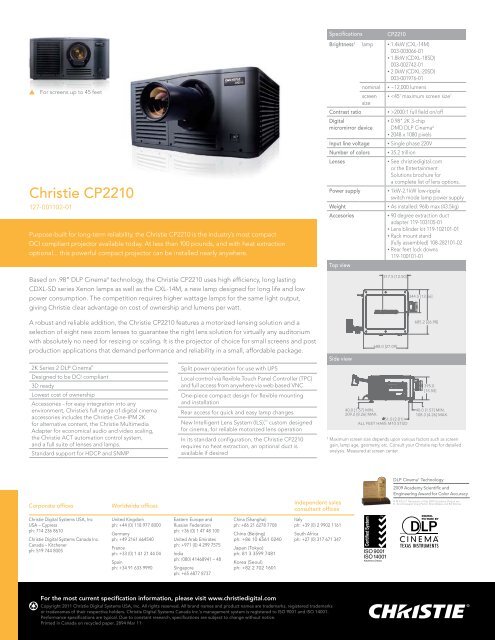 For screens up to 45 feet