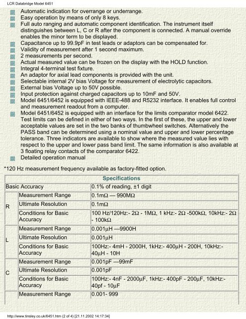 LCR Databridge Model 6451