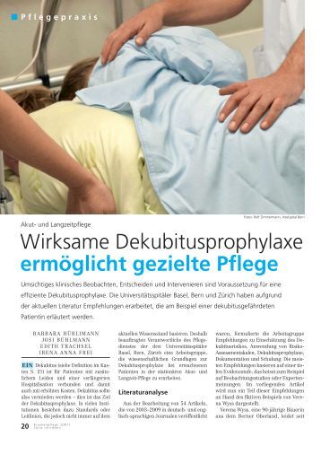 Expertenstandard: Dekubitusprophylaxe in der Pflege