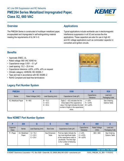 AC Line EMI Suppression and RC Networks â PME264 - Kemet