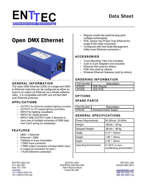 Open DMX Ethernet