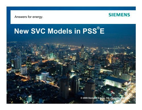 New SVC Models in PSS E