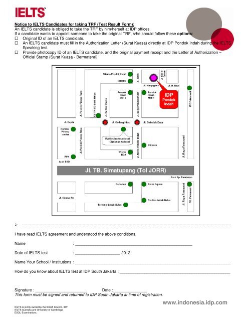 Notice to IELTS