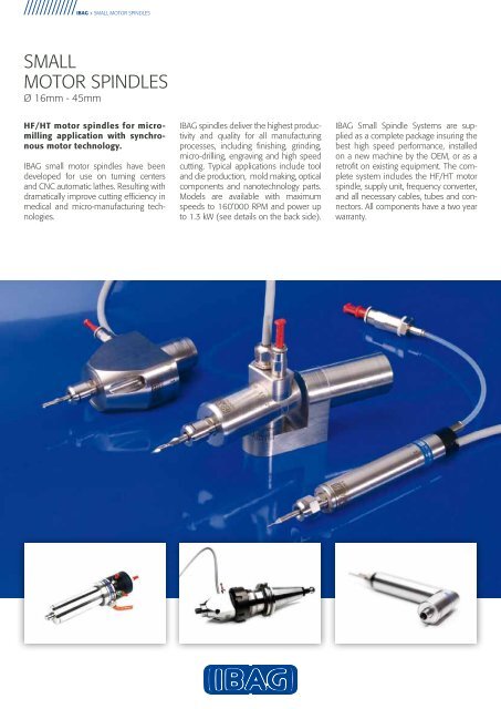 Small Spindle Motors