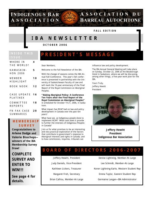 IBA Fall Newsletter2006.FINAL.pub - Indigenous Bar Association