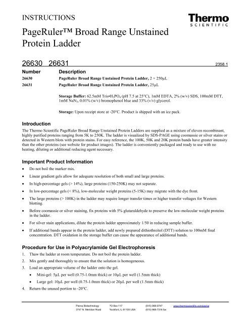 PageRuler™ Broad Range Unstained Protein Ladder - Pierce
