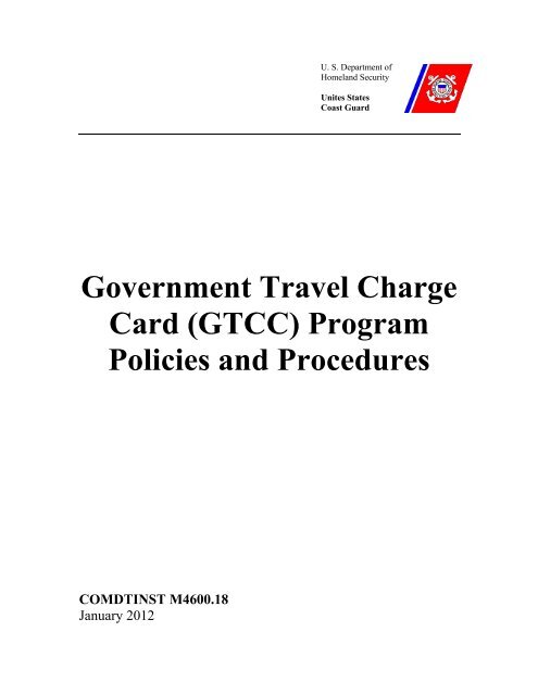 change 1 to government travel charge card (gtcc ... - U.S. Coast Guard