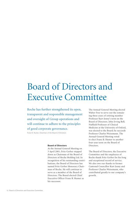 Board of Directors and Executive Committee - Roche