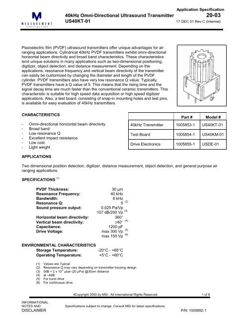 40kHz Ultrasound Transmitter - EHAG Electronic Hardware AG