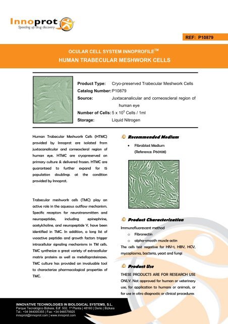 HUMAN TRABECULAR MESHWORK CELLS - Innoprot