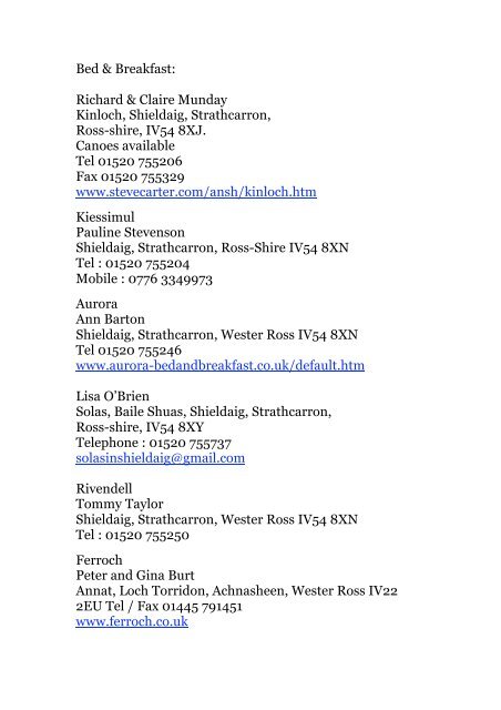 Richard & Claire Munday Kinloch, Shieldaig ... - Nineonesix