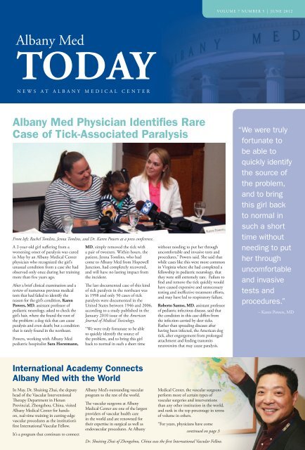 Albany Med Today - June 2012 - Albany Medical Center
