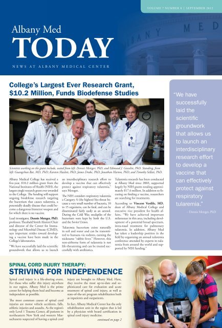 Albany Med Today - Sept 2012 - Albany Medical Center