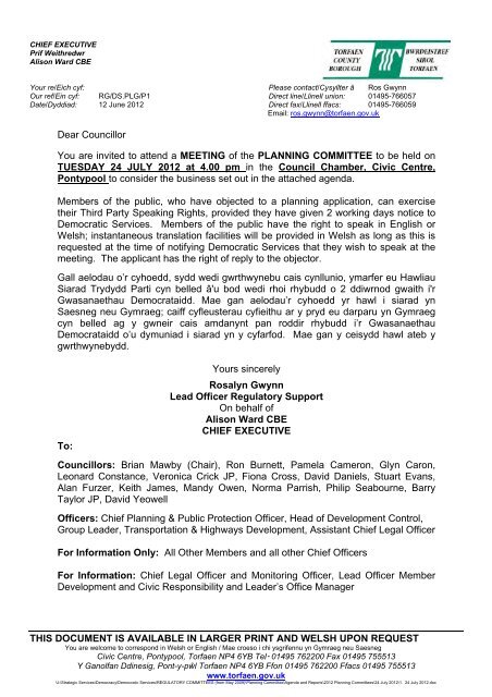 Agenda - Torfaen County Borough Council