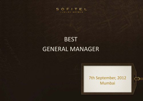 BEST GENERAL MANAGER - Worldwide Hospitality Awards