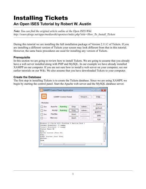 Installing Tickets.pdf - Tickets CAD System
