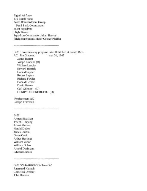 Eighth Airforce 316 Bomb Wing 346th Bombardment Group Ben I ...