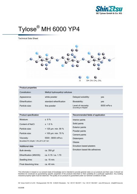 Tylose MH 6000 YP4 - SE Tylose® GmbH & Co. KG