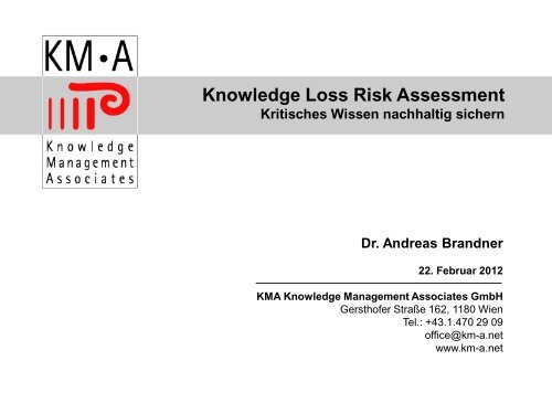 Knowledge Loss Risk Assessment_Brandner ... - Agenda Wissen