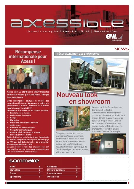réactualisation des showrooms - Axess Limited