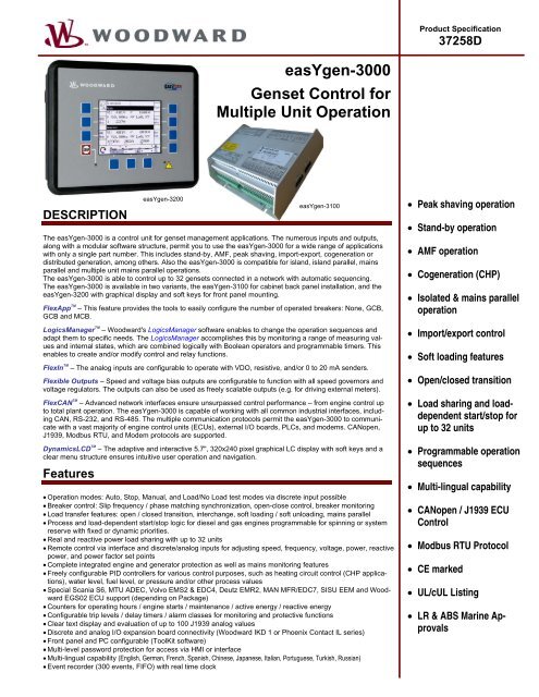 easYgen-3000 Genset Control for Multiple Unit Operation