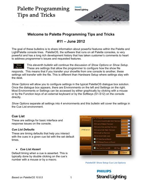 PaletteOS Tips and Tricks #11 - Strand Lighting