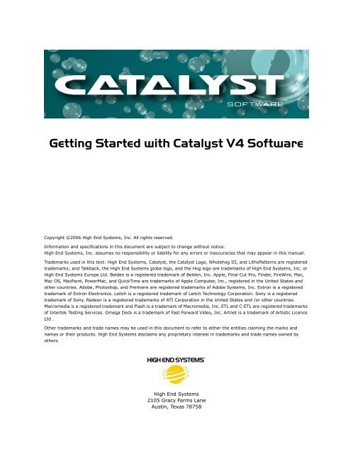 Getting Started with Catalyst V4 Software - High End Systems