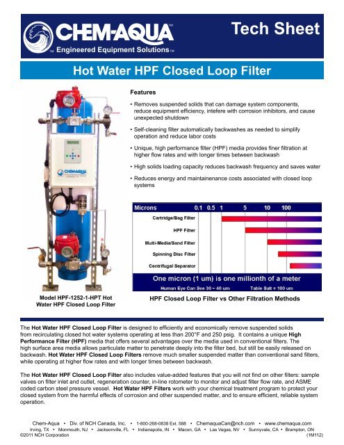 Chem-Aqua Hot Water HPF Closed Loop Filter